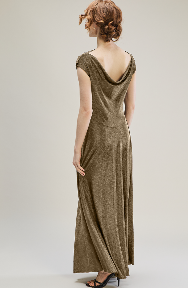 Grace Dress Gold Black Stretch Evening– MARETHCOLLEEN