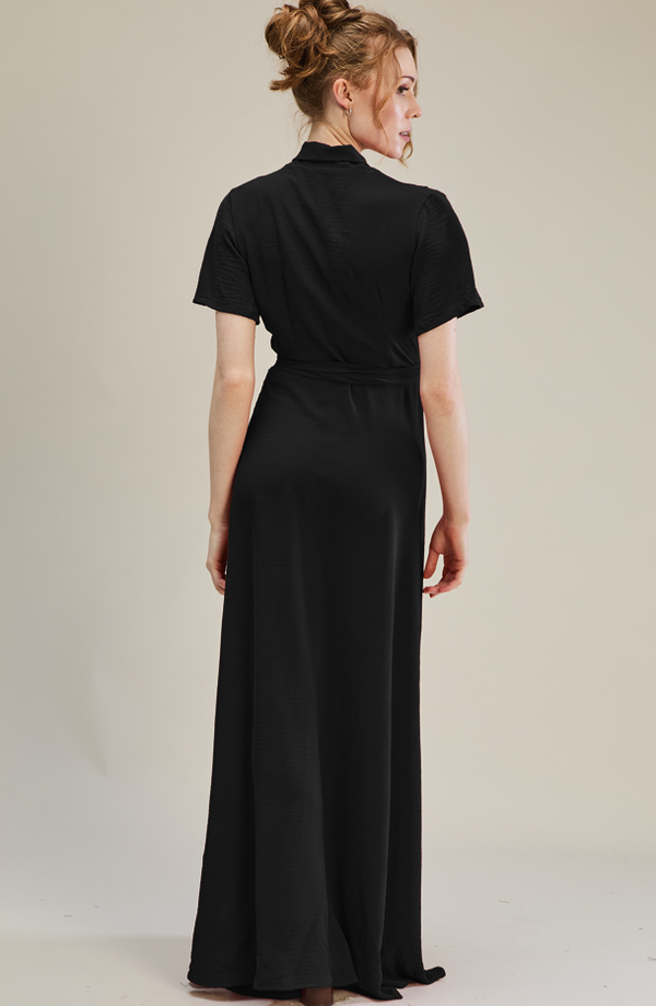 Jenna Dress with Sleeves | Rust Wrap Maxi Dress– MARETHCOLLEEN