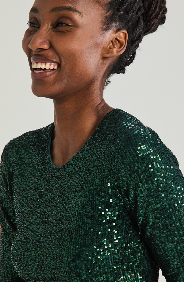 Sequins Top Green Winter– MARETHCOLLEEN