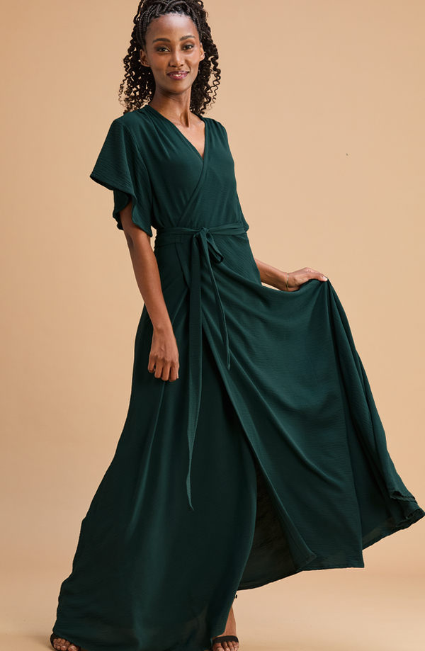 Waif Wrap Dress South Africa Forest Green– MARETHCOLLEEN